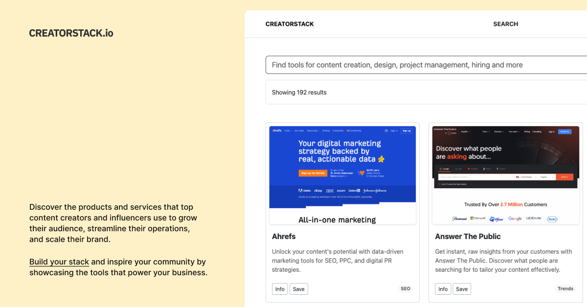 Search Creator Stack — Tools to help creators grow and scale Search Creator Stack — Tools to help creators grow and scale